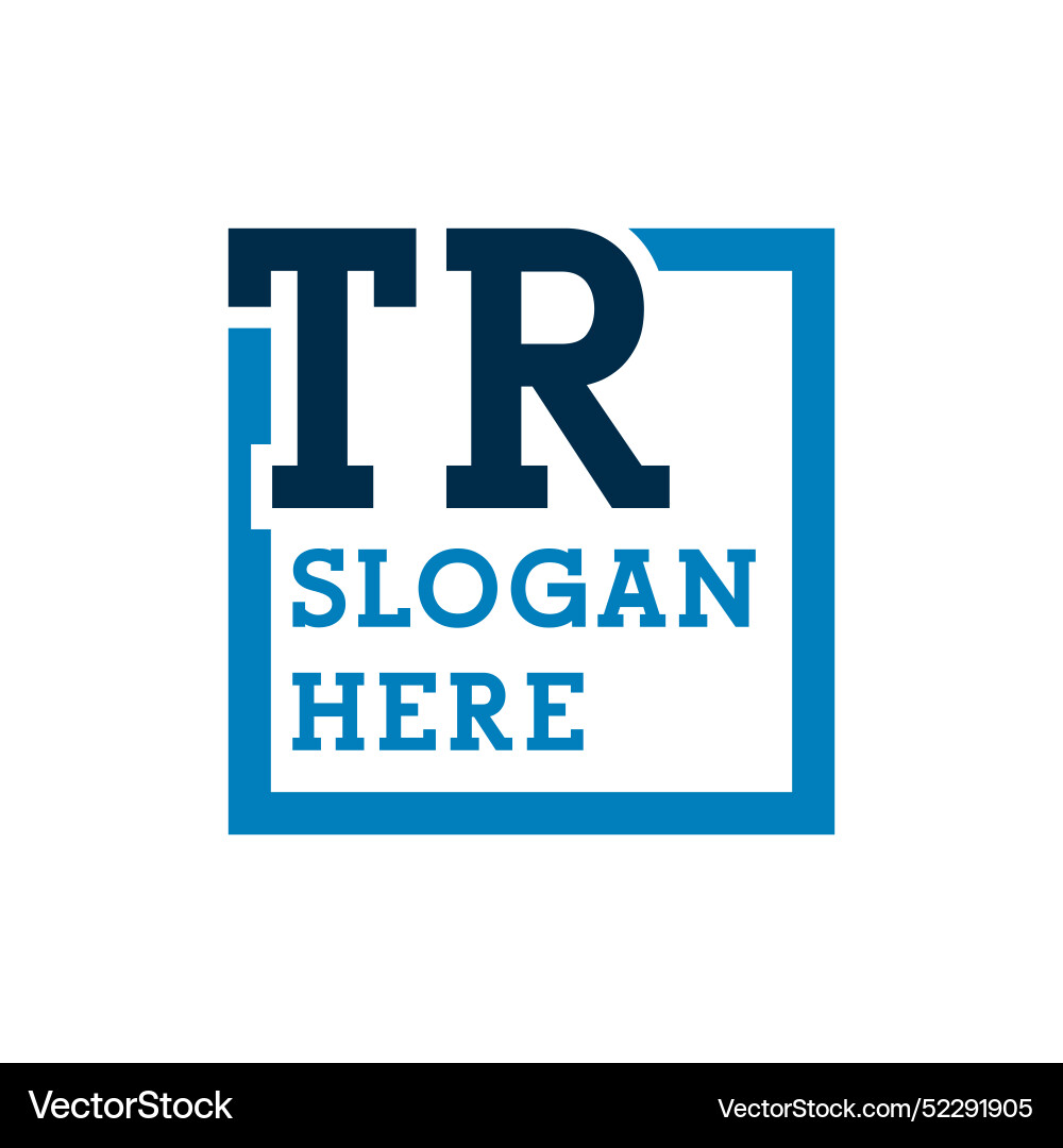 Minimal initials logo letters t and r tr initial Vector Image