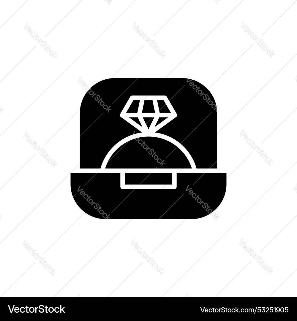 Ring icon set bridal diamond wedding box Vector Image