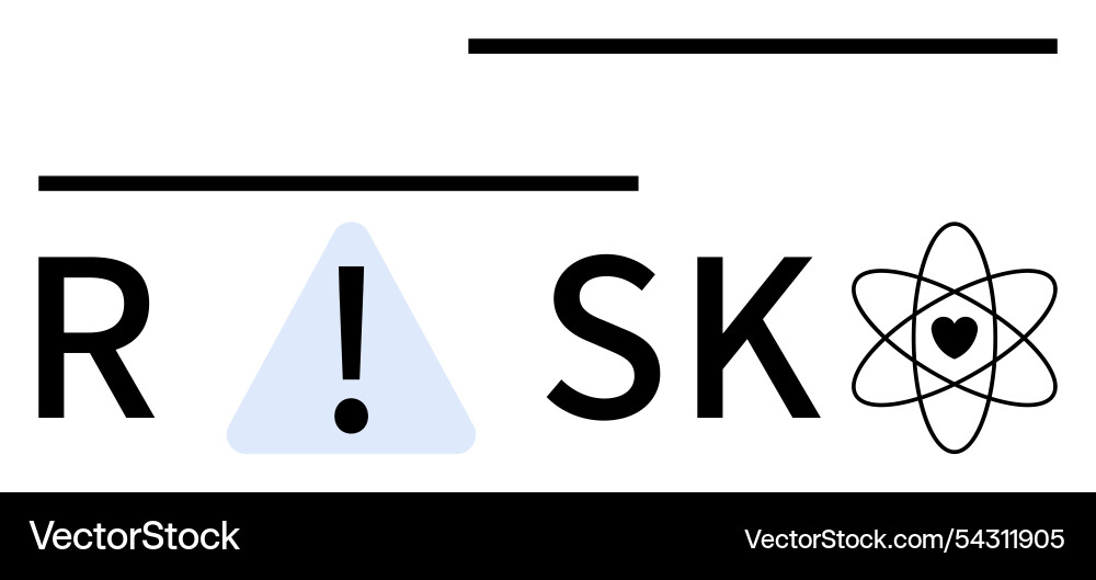 Risk management concept with letters and warning Vector Image