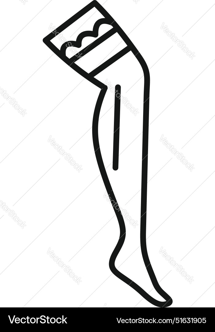 Woman leg wearing stocking icon thin line Vector Image