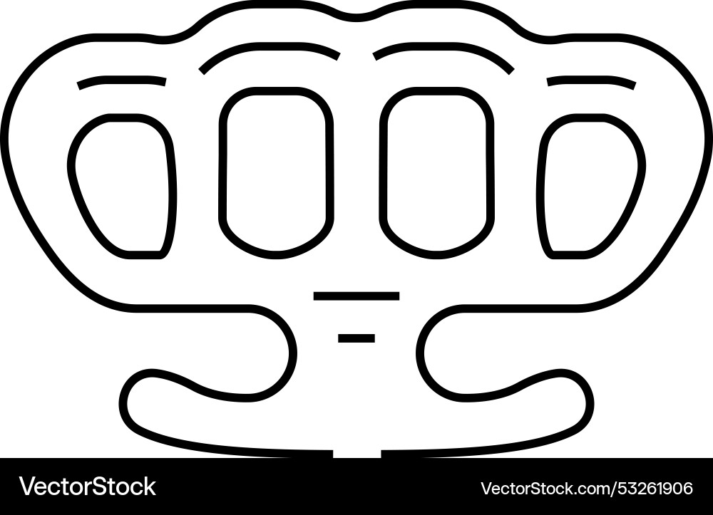 Brass knuckles weapon military line icon Vector Image