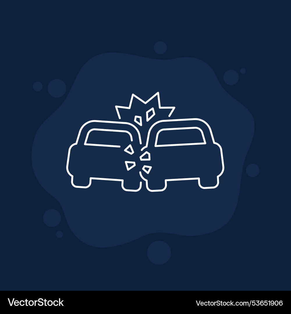 Car crash or accident line icon Royalty Free Vector Image