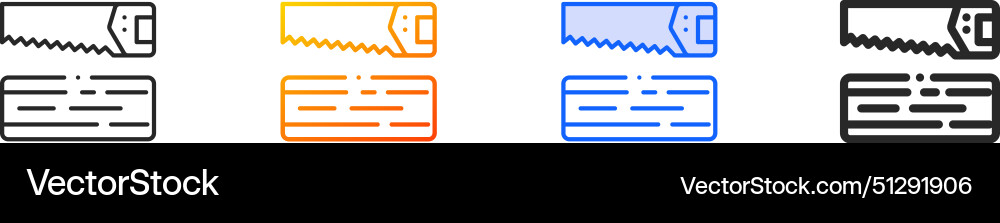 Carpentry iconthin linear gradient blue stroke Vector Image