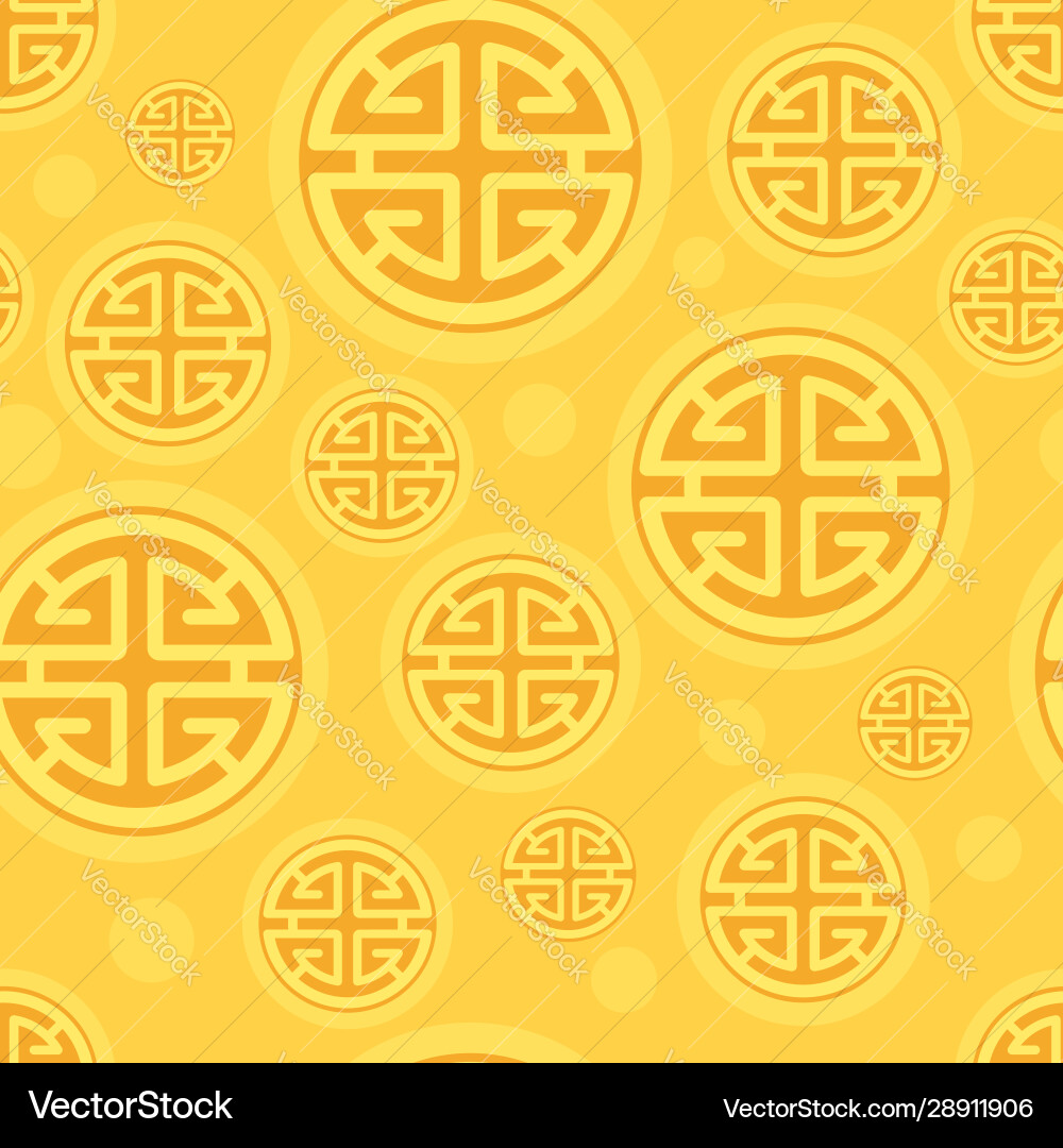 Chinese Coins with Prosperity Symbol Royalty Free Vector