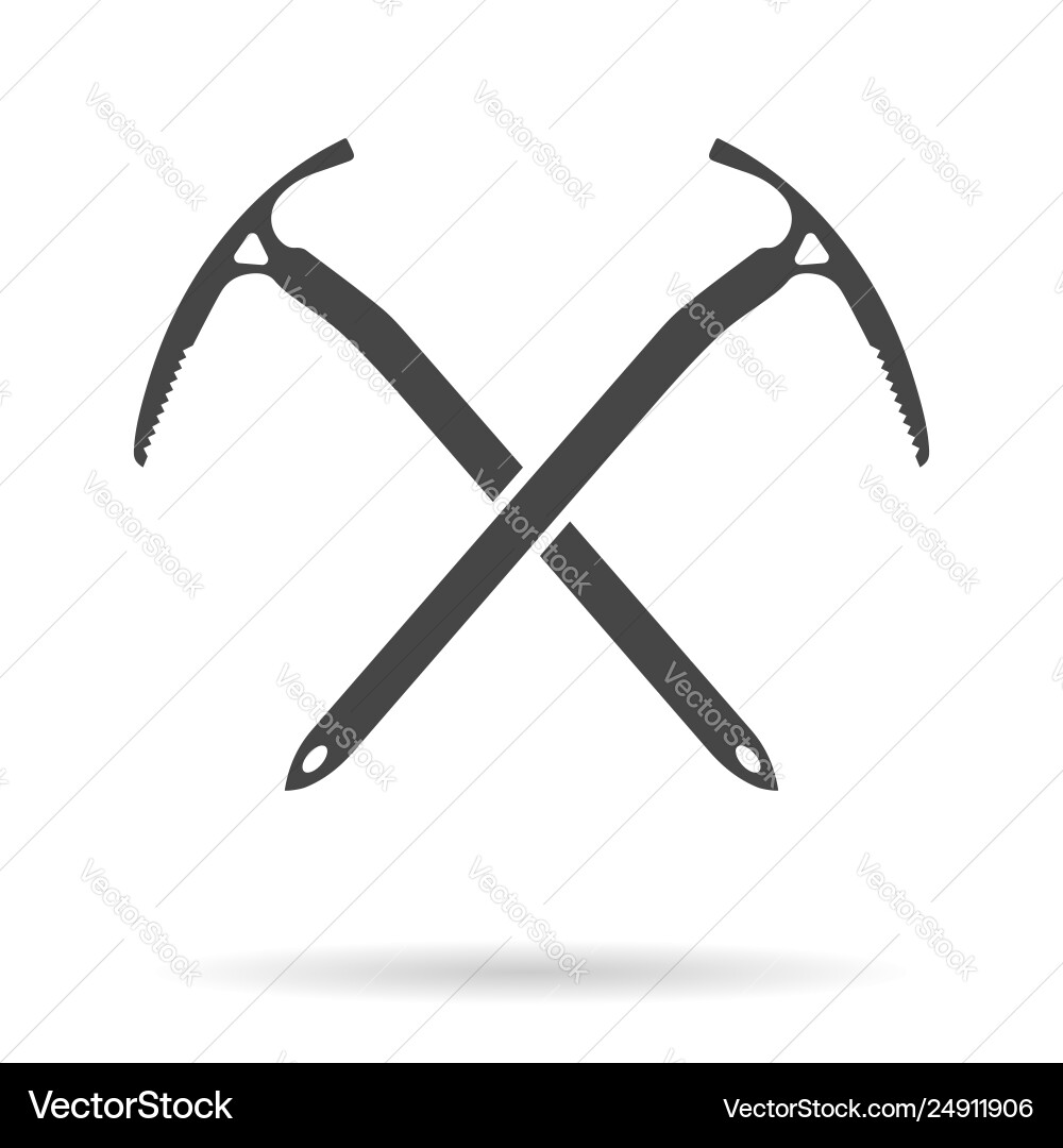 Crossed Ice Axes - Climbing Equipment Royalty Free Vector