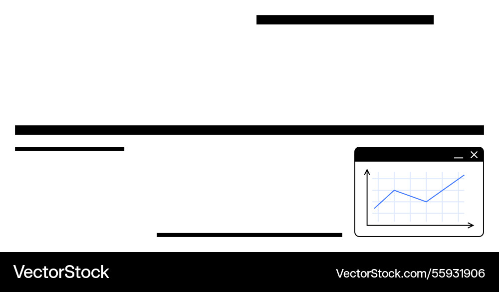 Data analytics growth chart on minimalist Vector Image