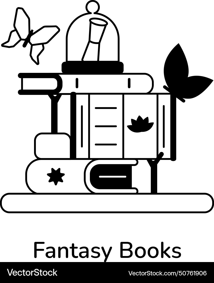 Fantasy books Royalty Free Vector Image - VectorStock