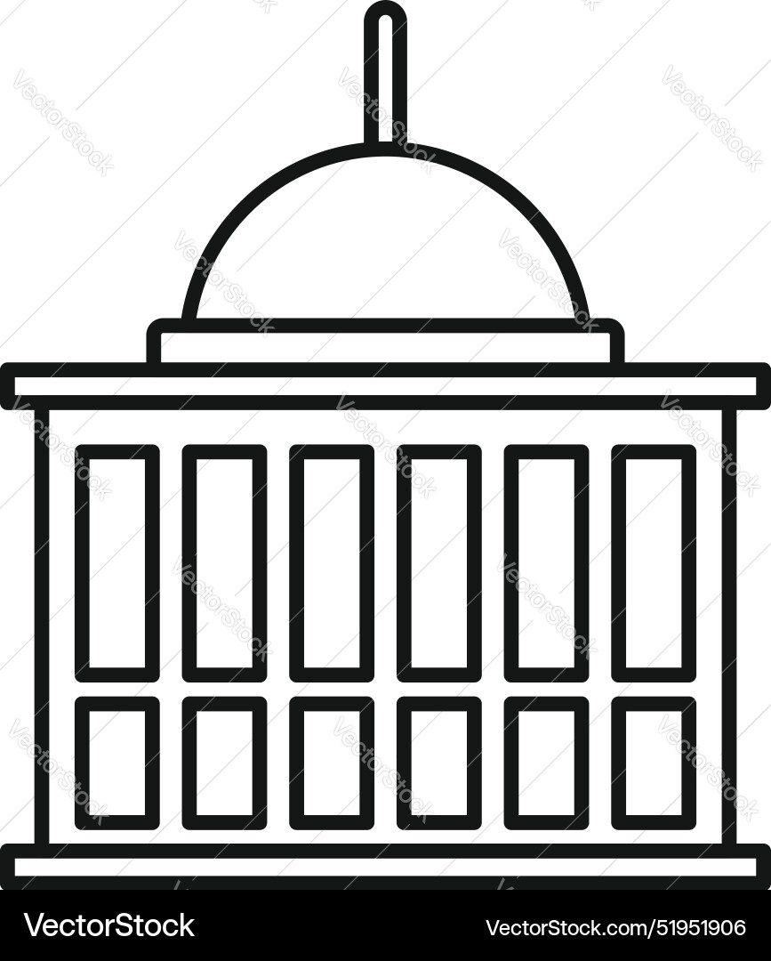 Government building with columns and dome line art