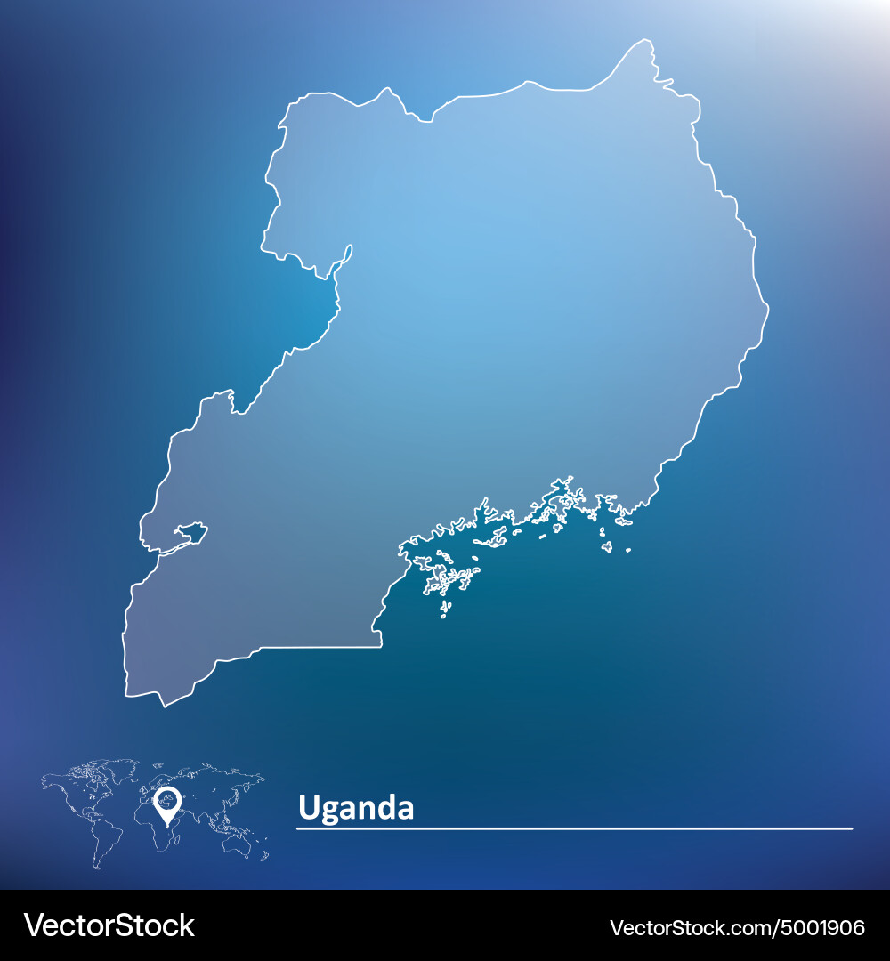 Map of uganda Royalty Free Vector Image - VectorStock