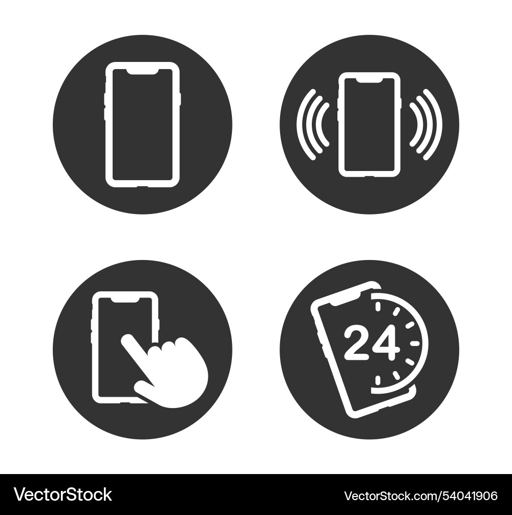 Phone contact connection icon symbol set Vector Image