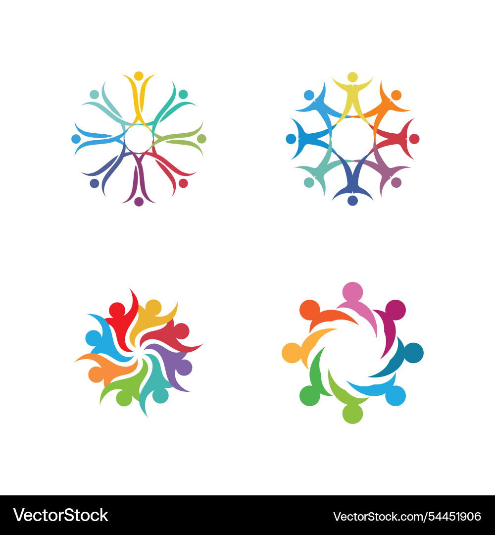 Team group people team community logo Royalty Free Vector