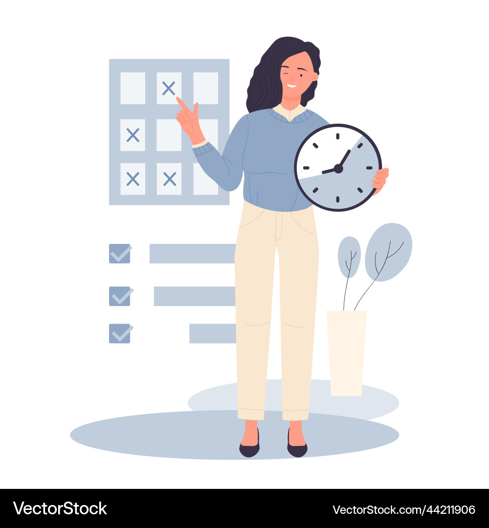 Time management schedule Royalty Free Vector Image