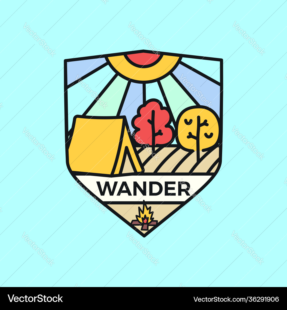 Wander logo emblem template adventure label Vector Image