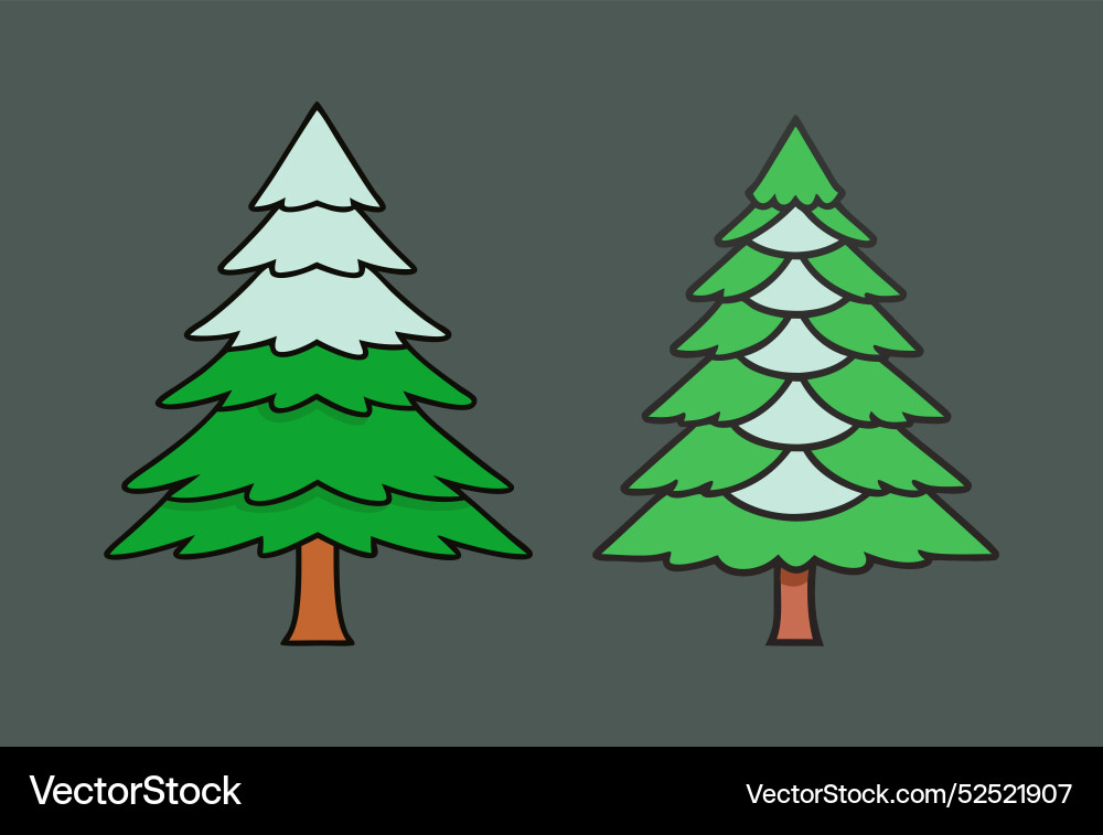 A set of cedar tree art Royalty Free Vector Image
