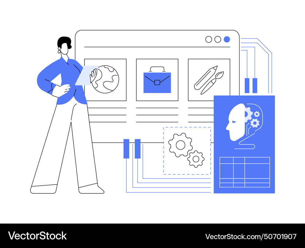 Ai-enhanced curriculum development abstract Vector Image