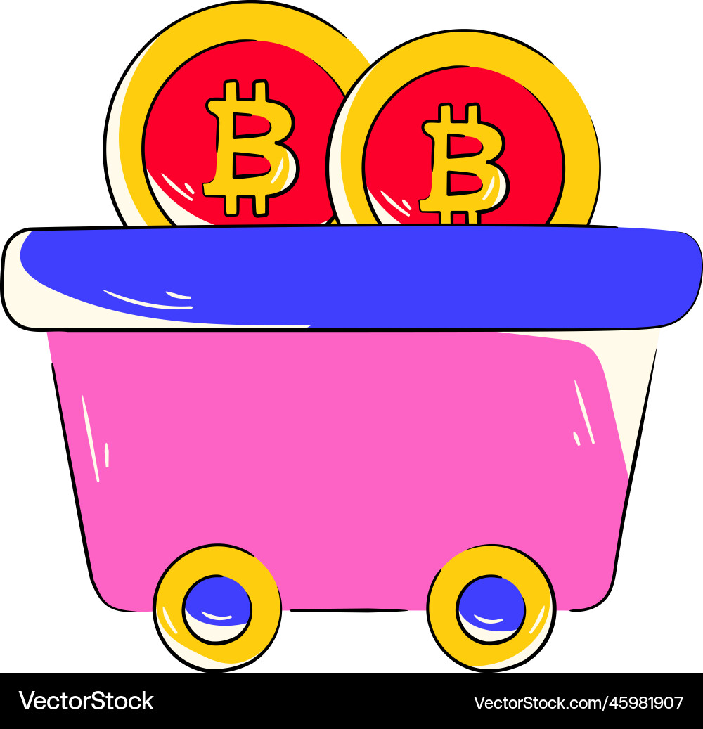 Bitcoin cart Royalty Free Vector Image - VectorStock