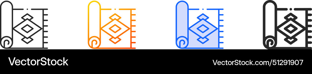 Carpet iconthin linear gradient blue stroke Vector Image