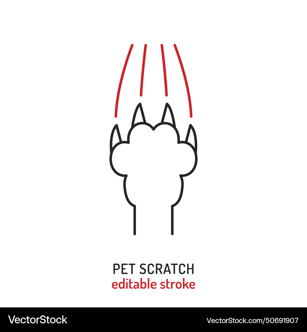 Cat dog scratch common pet behavior symbol Vector Image