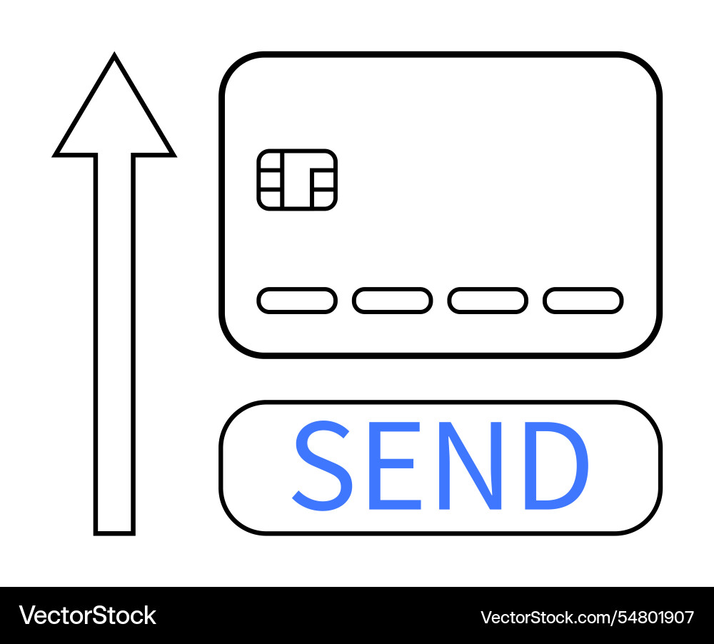 Digital payment concept with credit card send Vector Image