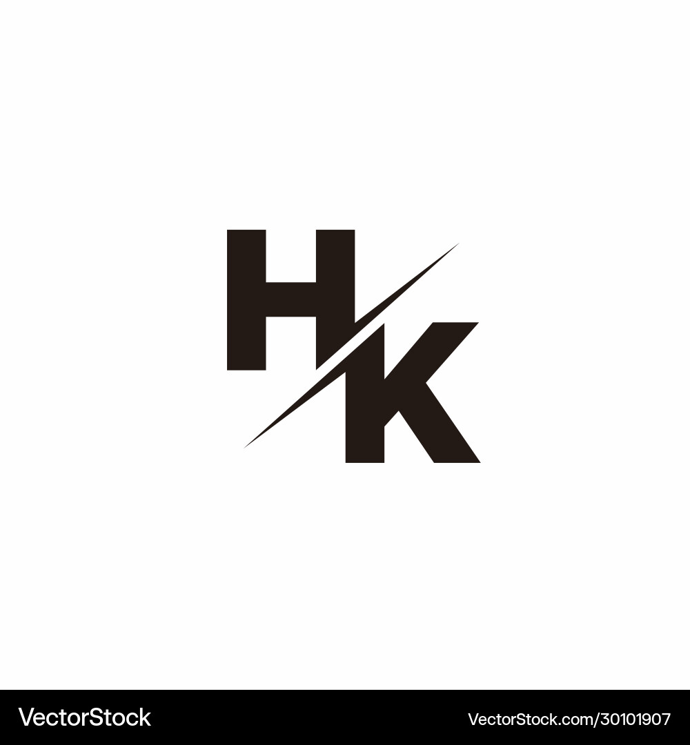 Hk logo letter monogram slash with modern Vector Image