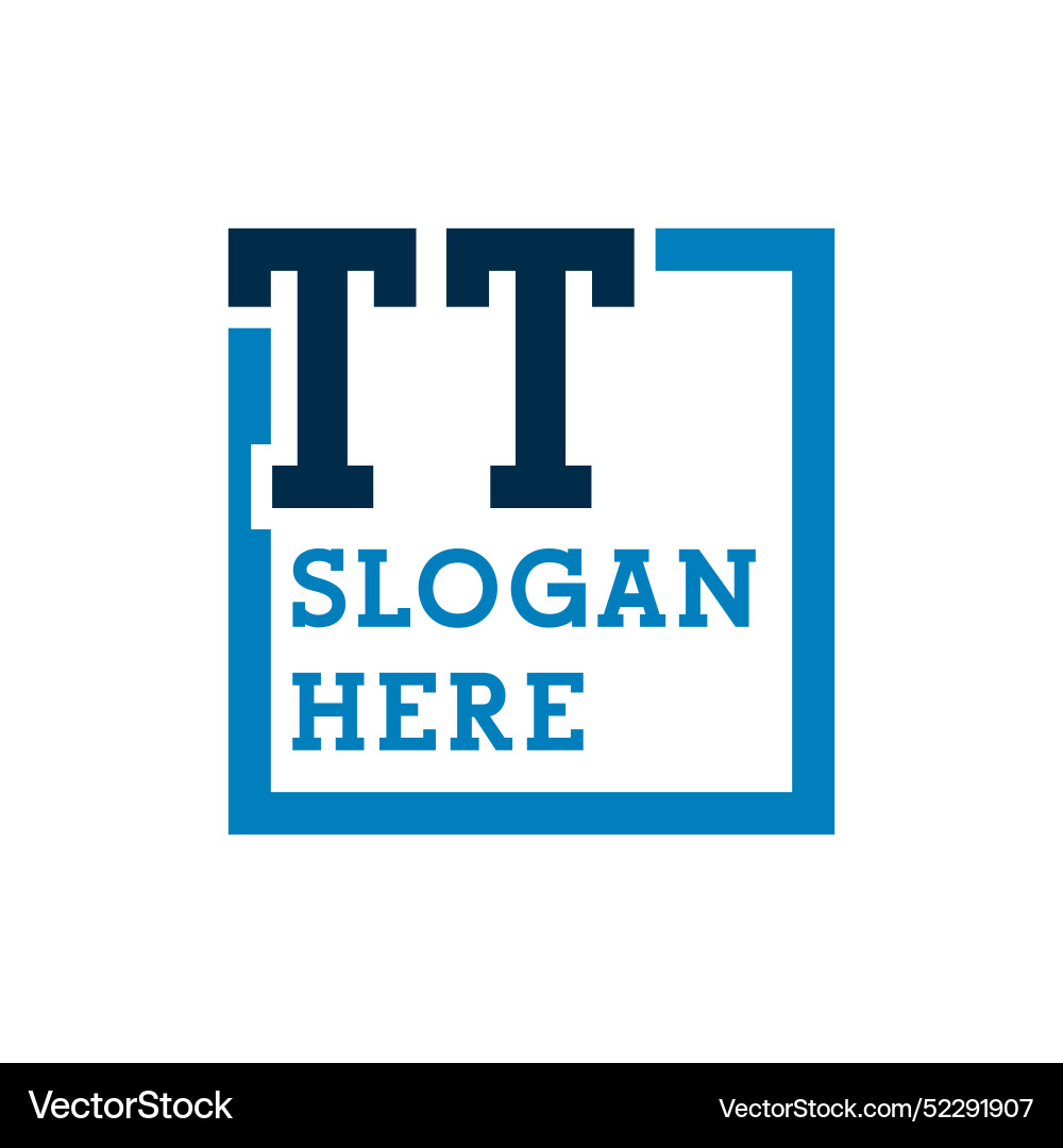 Minimal initials logo letters t and tt initial Vector Image