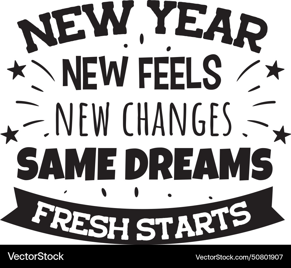 New year new feels new changes same dreams fresh Vector Image