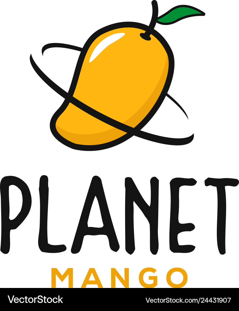 Planet mango logo designs inspirations Royalty Free Vector