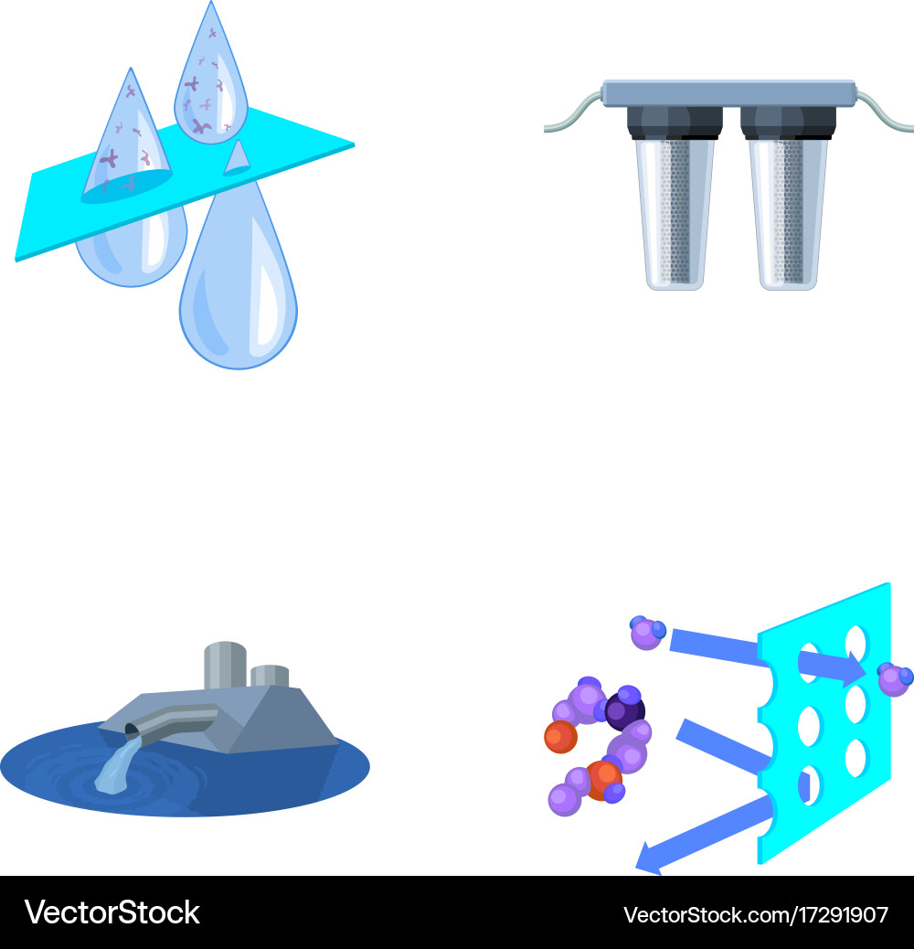 Purification water filter filtration Royalty Free Vector