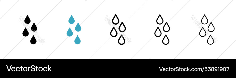 Raindrops icon set Royalty Free Vector Image - VectorStock