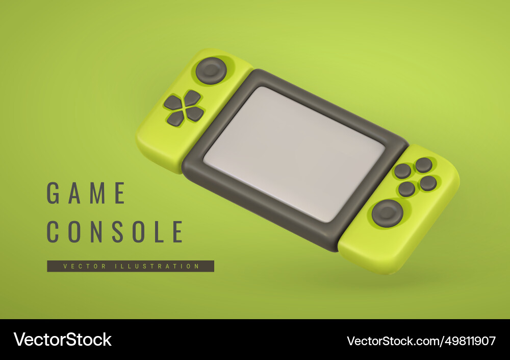Realistic 3d game console in cartoon style pocket Vector Image