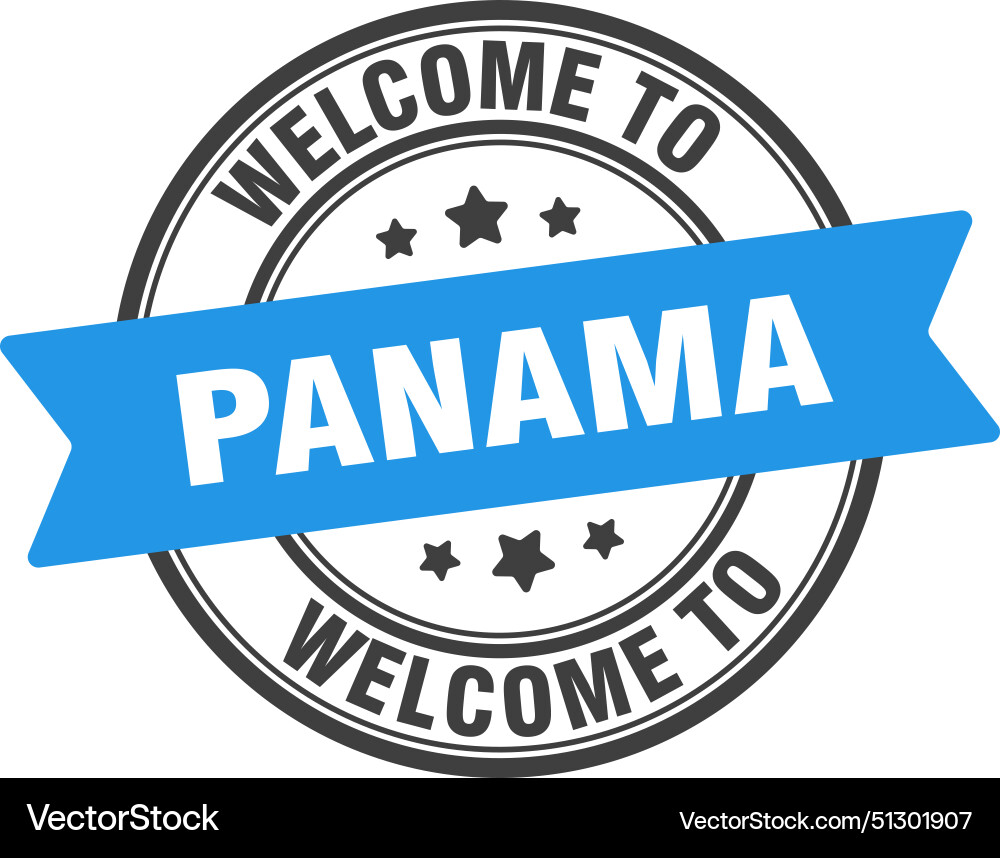 Welcome to panama stamp round sign Royalty Free Vector Image