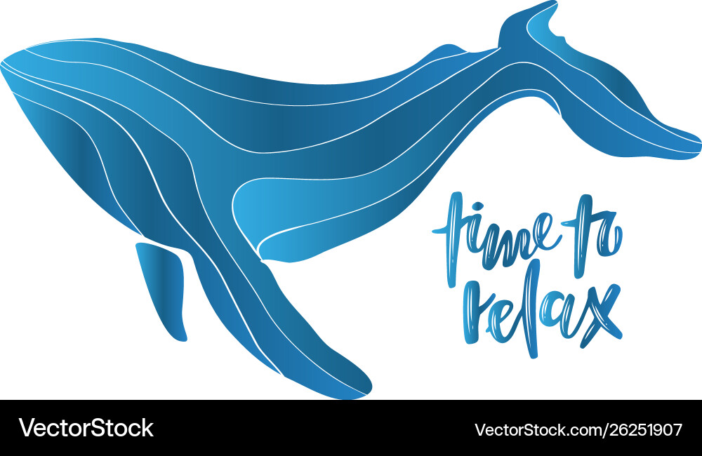 Whale isolated on white background Royalty Free Vector Image