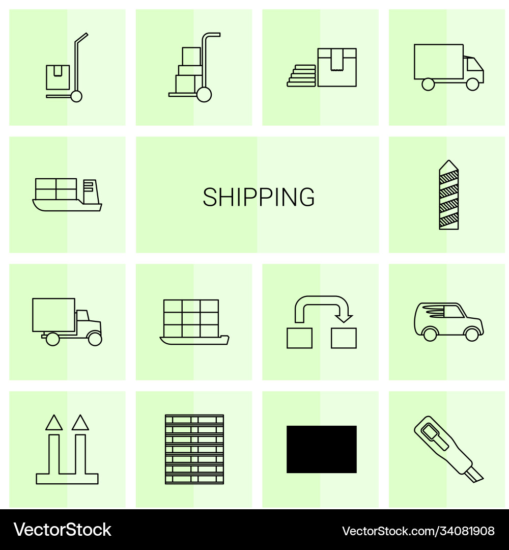14 shipping icons Royalty Free Vector Image - VectorStock