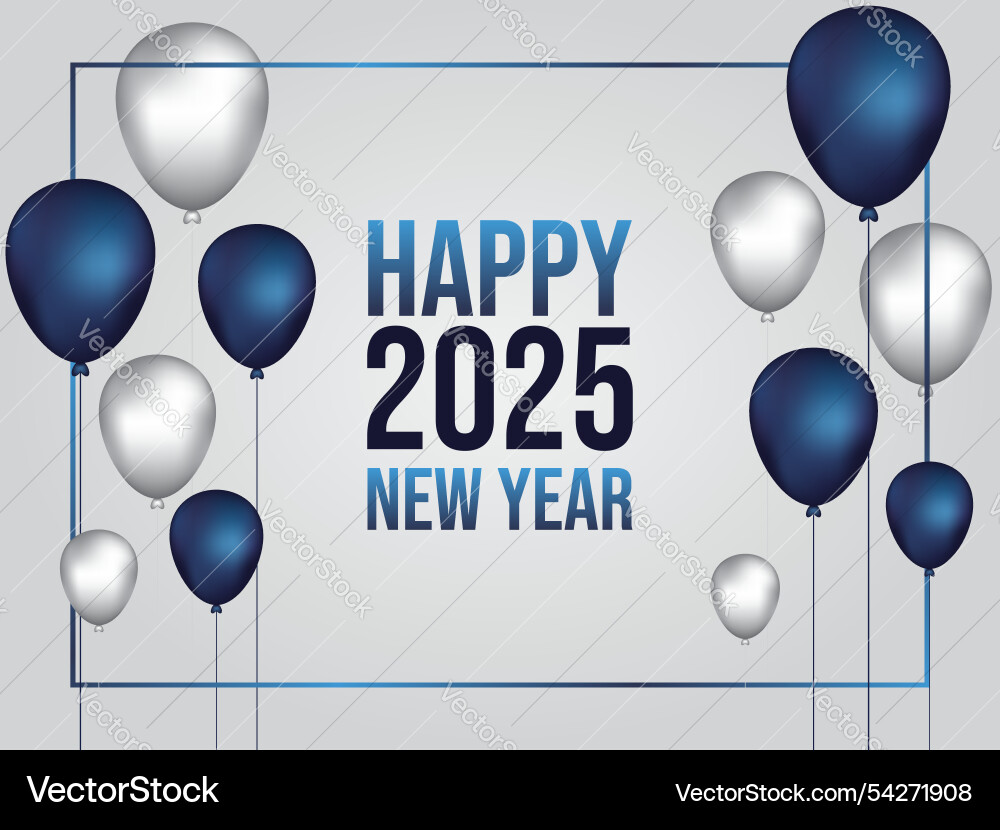 2025 happy new year background with balloons Vector Image