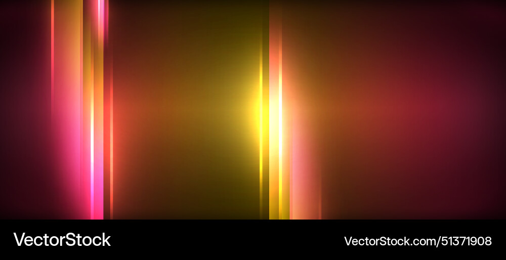 A vibrant pink and yellow light beam illuminates Vector Image