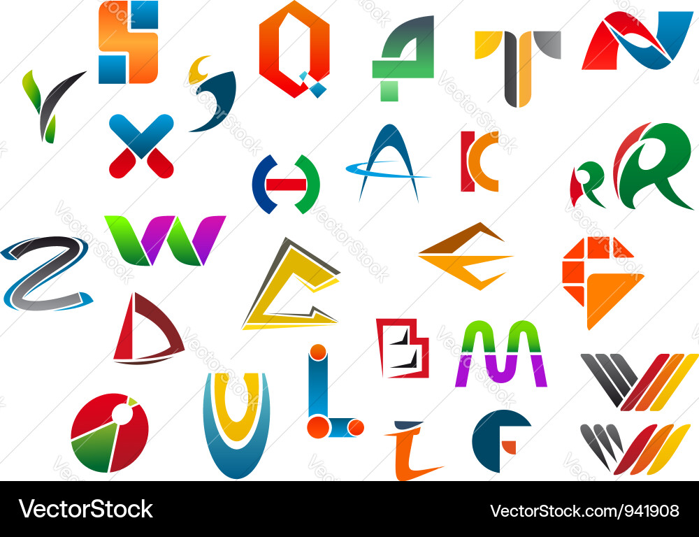 Alphabet Symbol Collection Royalty Free Vector Image