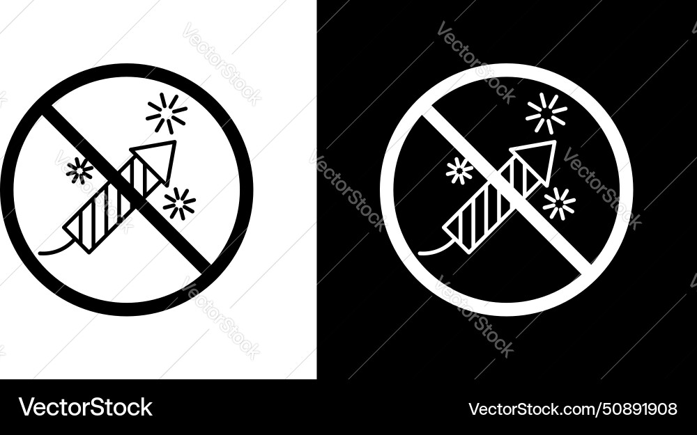 Ban on fireworks sign prohibited Royalty Free Vector Image