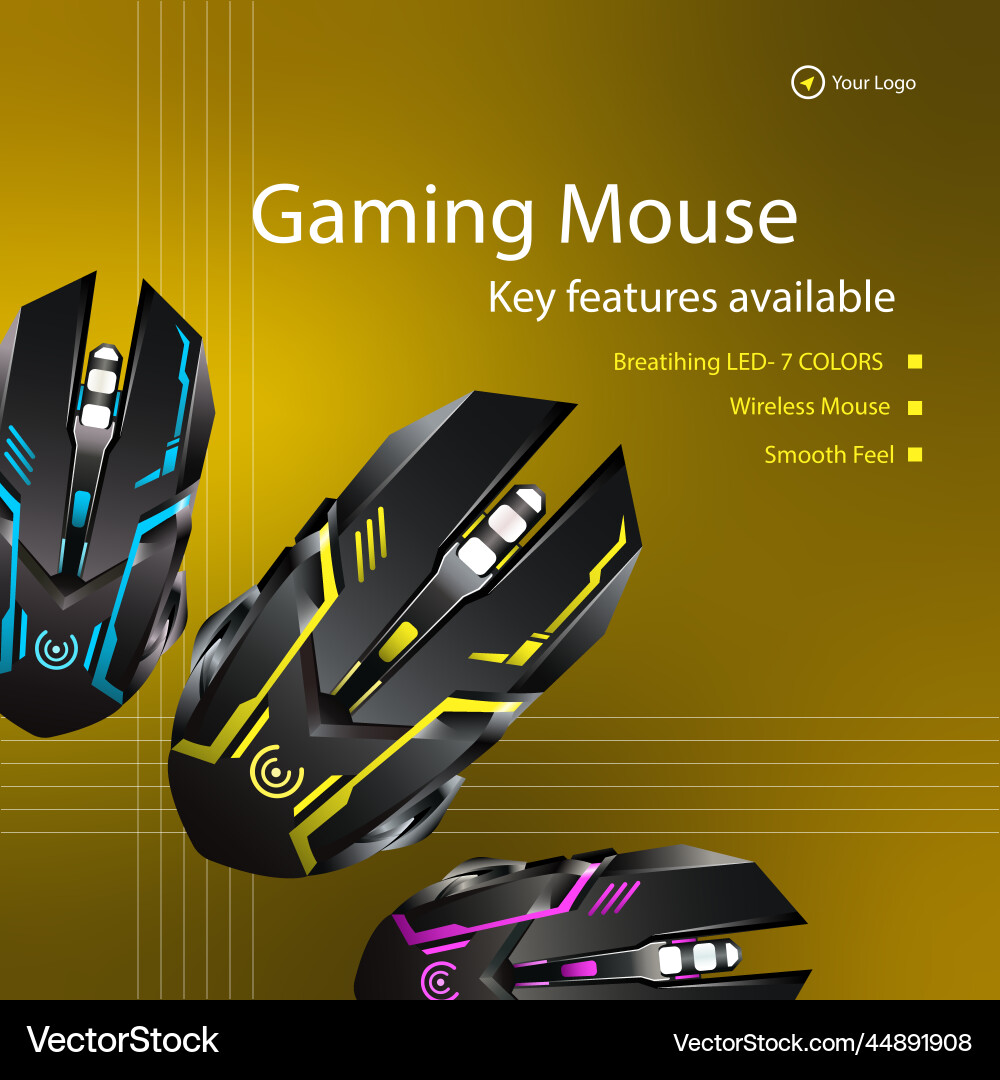 Banner design of gaming mouse Royalty Free Vector Image