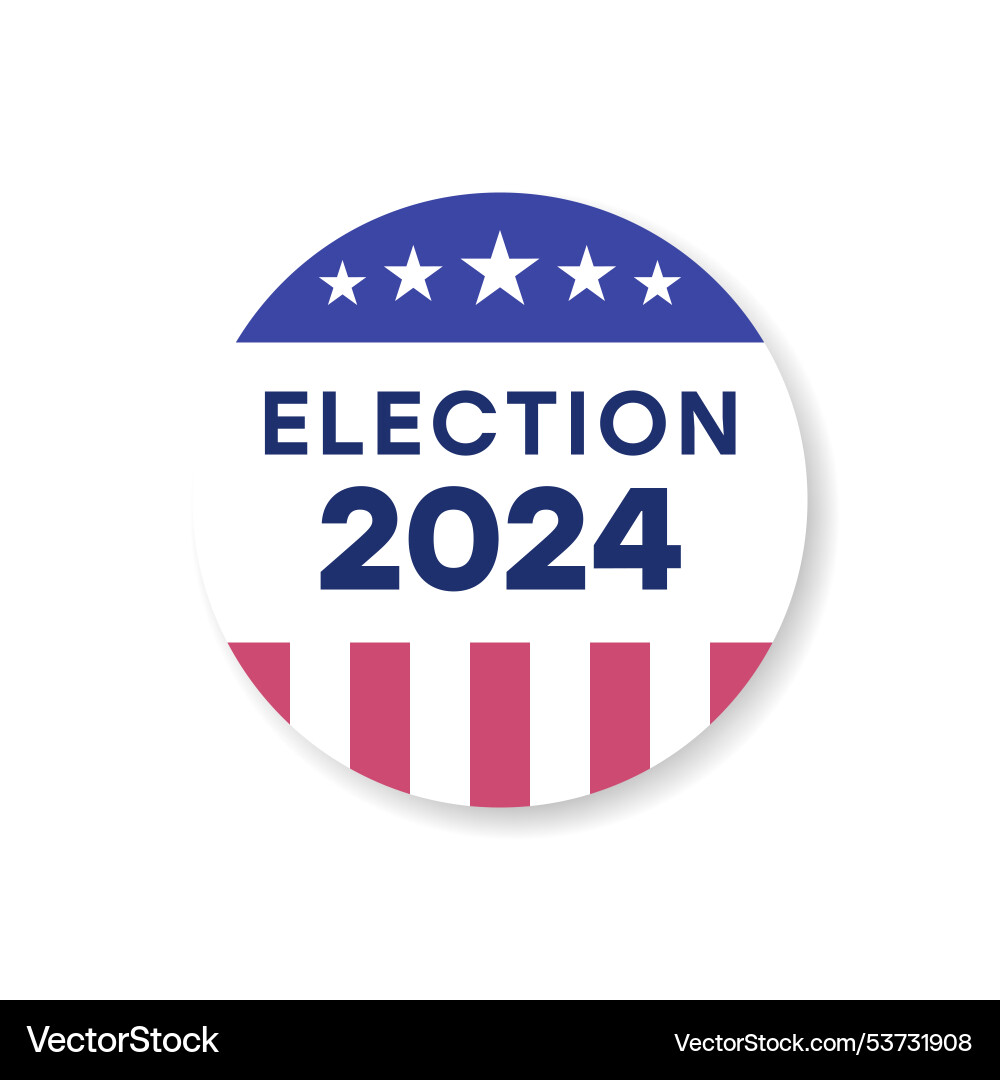 Circular badge featuring election 2024 text Vector Image