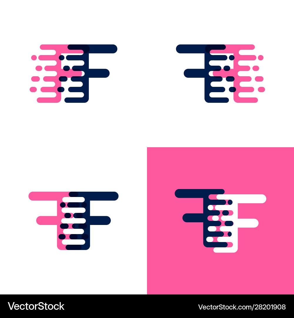 Ff letters logo with accent speed in pink Vector Image