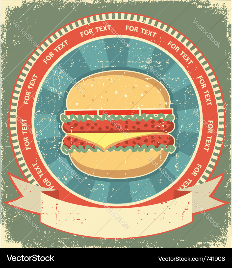 Hamburger label Royalty Free Vector Image - VectorStock