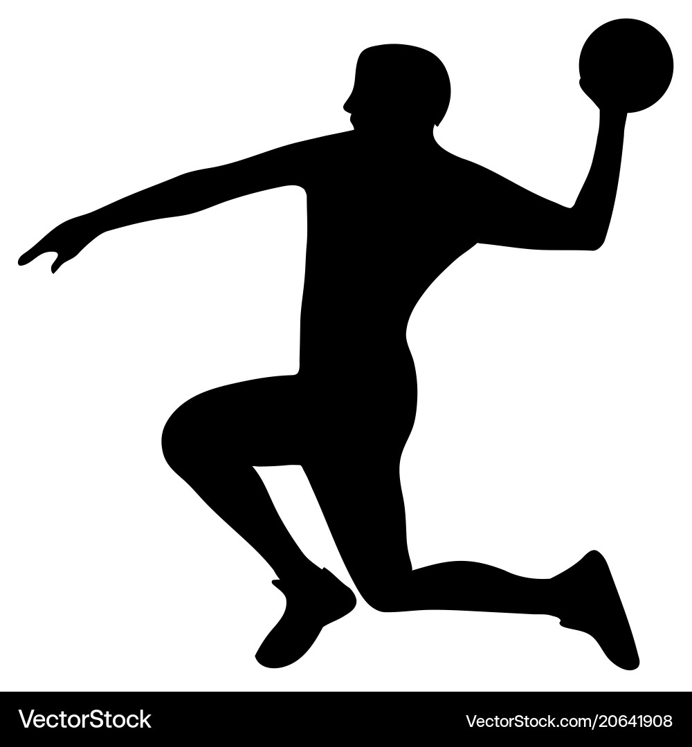 Handball player in attack Royalty Free Vector Image