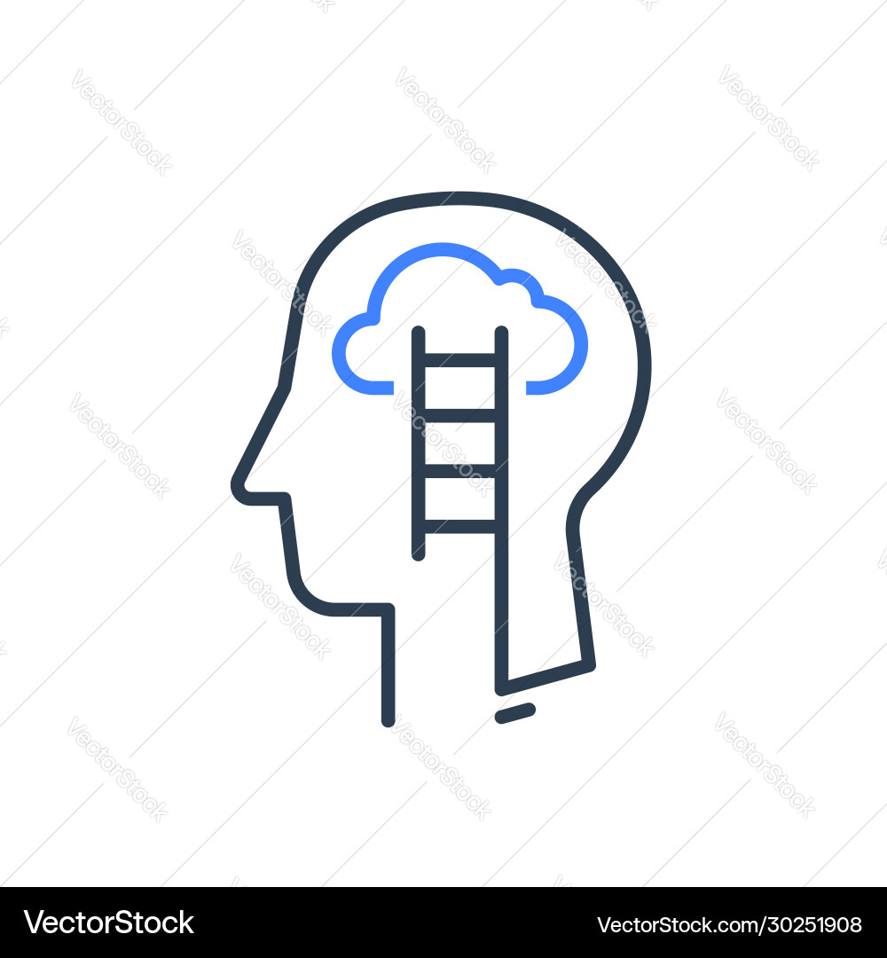 Human head profile and ladder psychology Vector Image