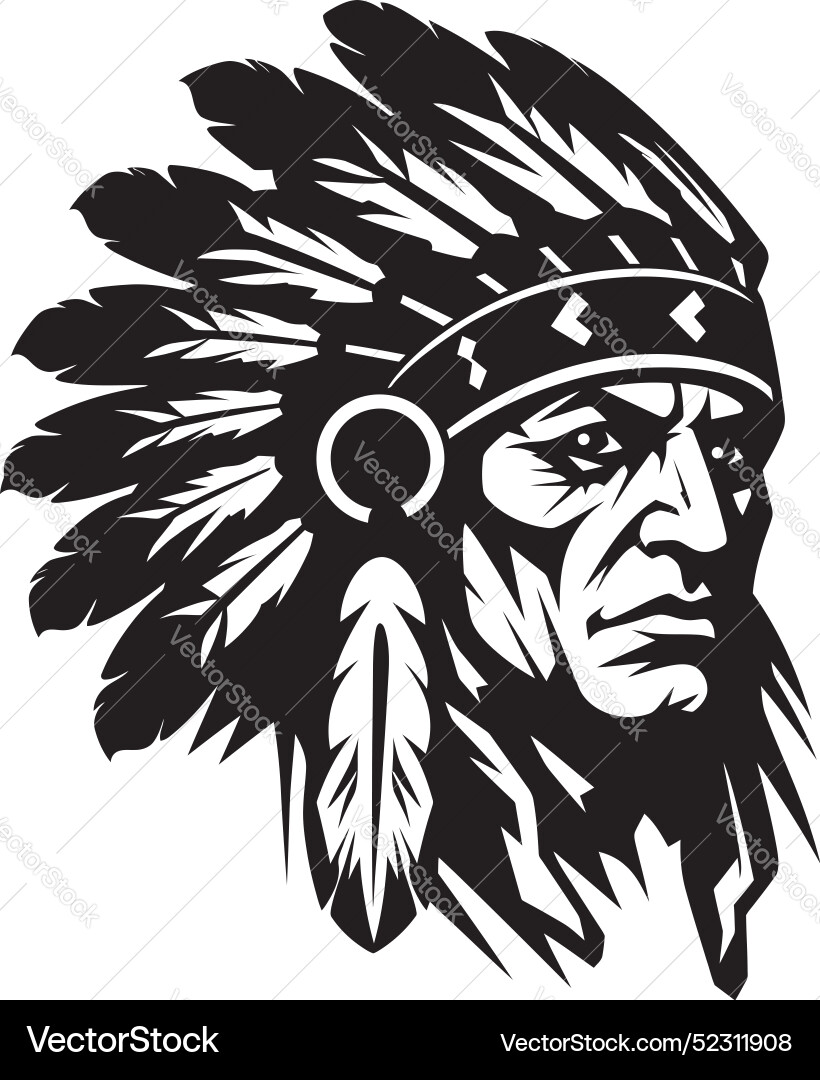 Legacy keeper iconic chief emblem wise warrior Vector Image