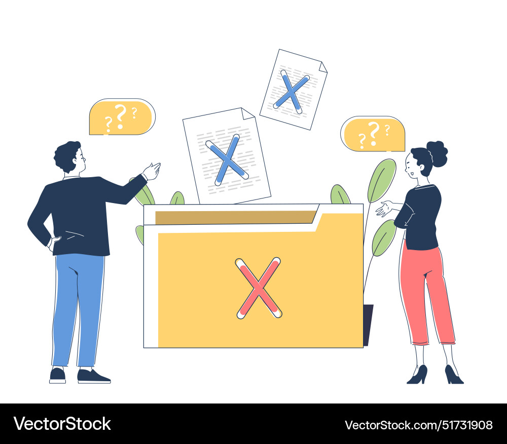 No data at folder man and woman without files Vector Image