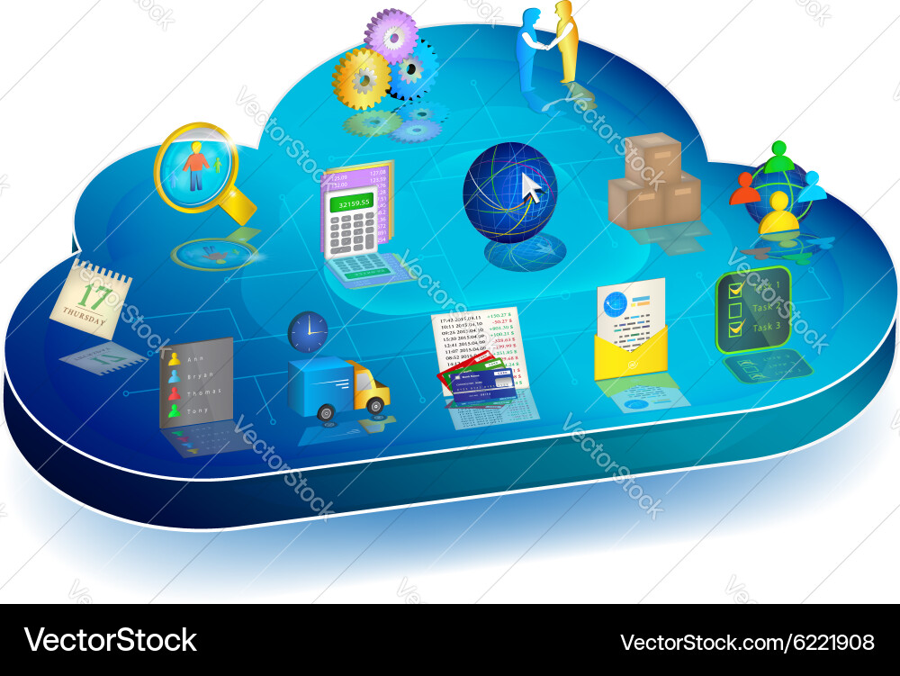 Online business process management in cloud Vector Image