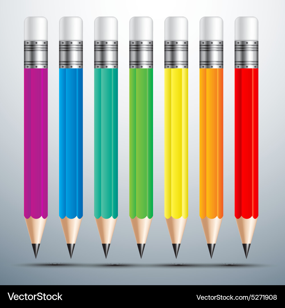 Pencil set 2 Royalty Free Vector Image - VectorStock