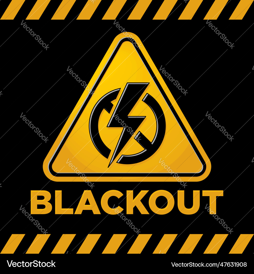 Power Outage Warning Sign Royalty Free Vector Image