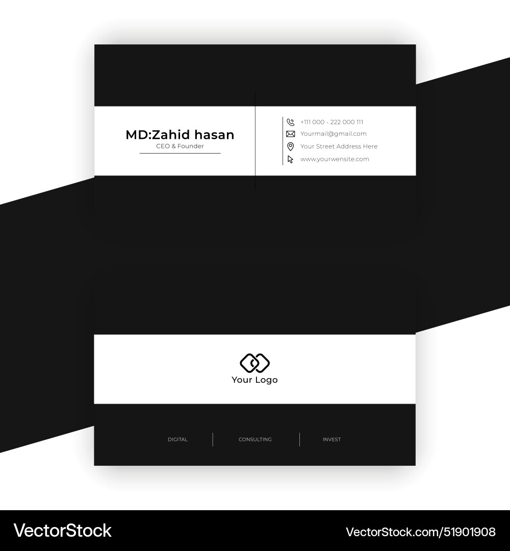 Professional Business Card Template Design Vector Image