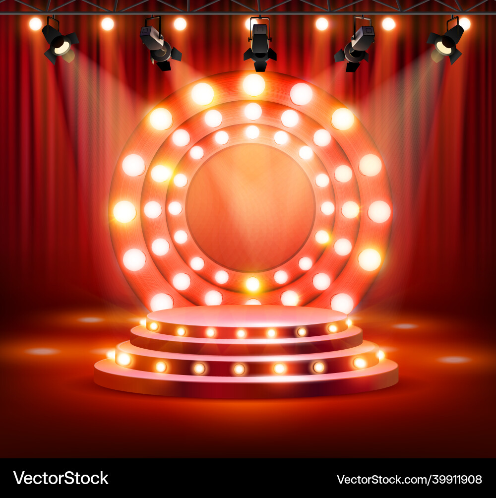 Realistic retro stage Royalty Free Vector Image